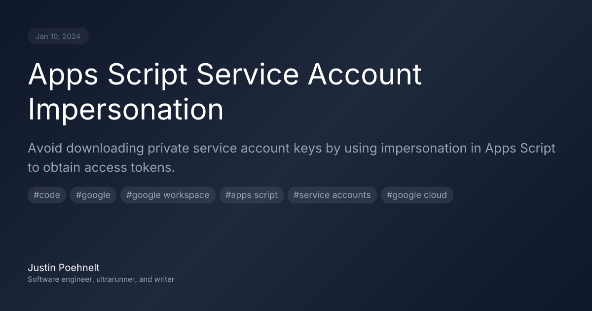 Apps Script Service Account Impersonation